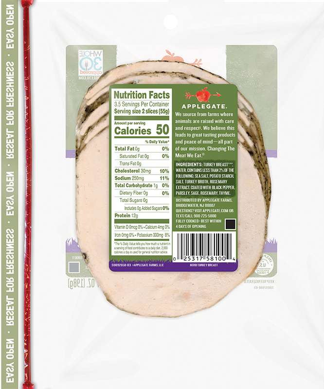 Products - Deli Meat - Natural Herb Turkey Breast - Applegate