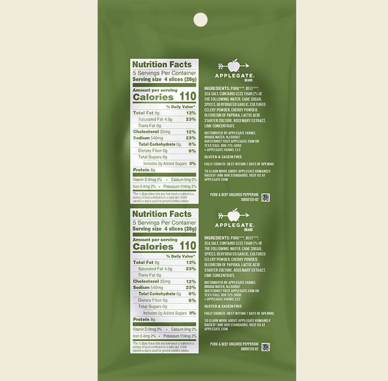 Products - Traditional Italian - Natural Pepperoni - Applegate