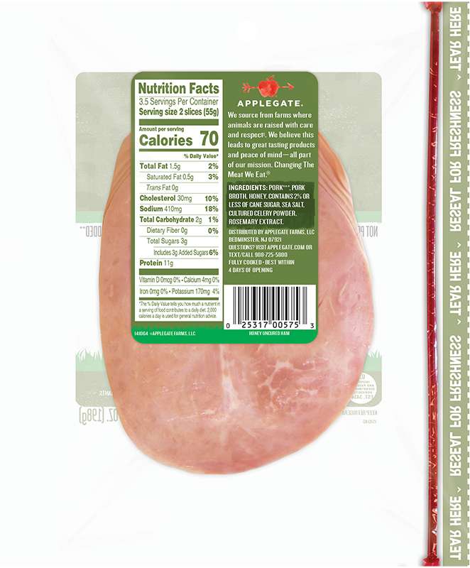 Products - Deli Meat - Natural Honey Ham - Applegate