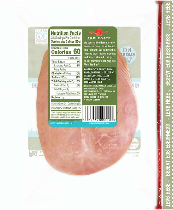 Products - Deli Meat - Natural Slow Cooked Ham - Applegate