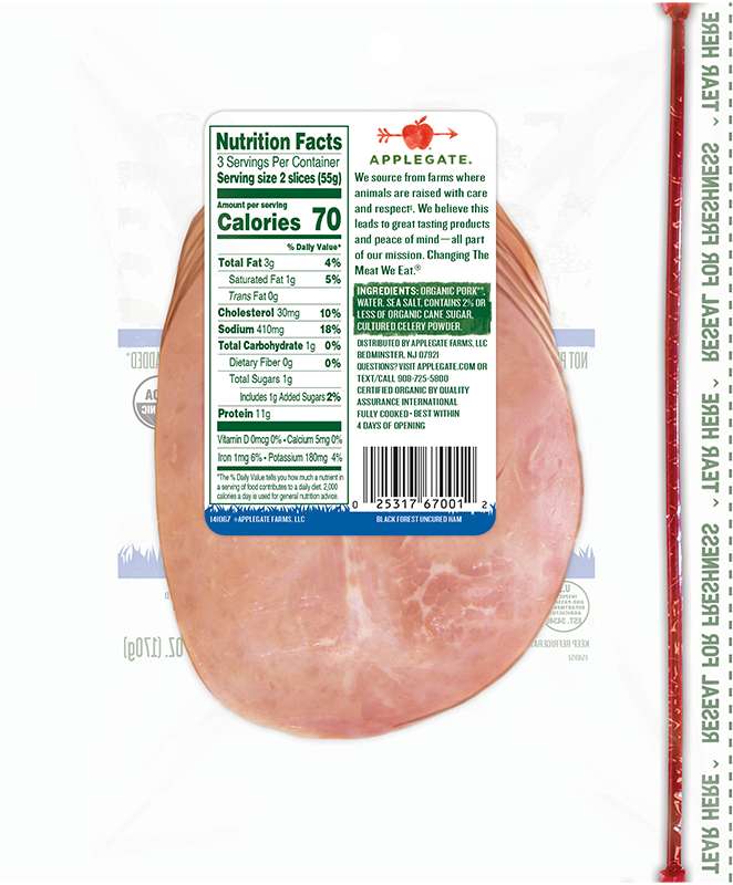 Products - Deli Meat - Organic Black Forest Ham - Applegate