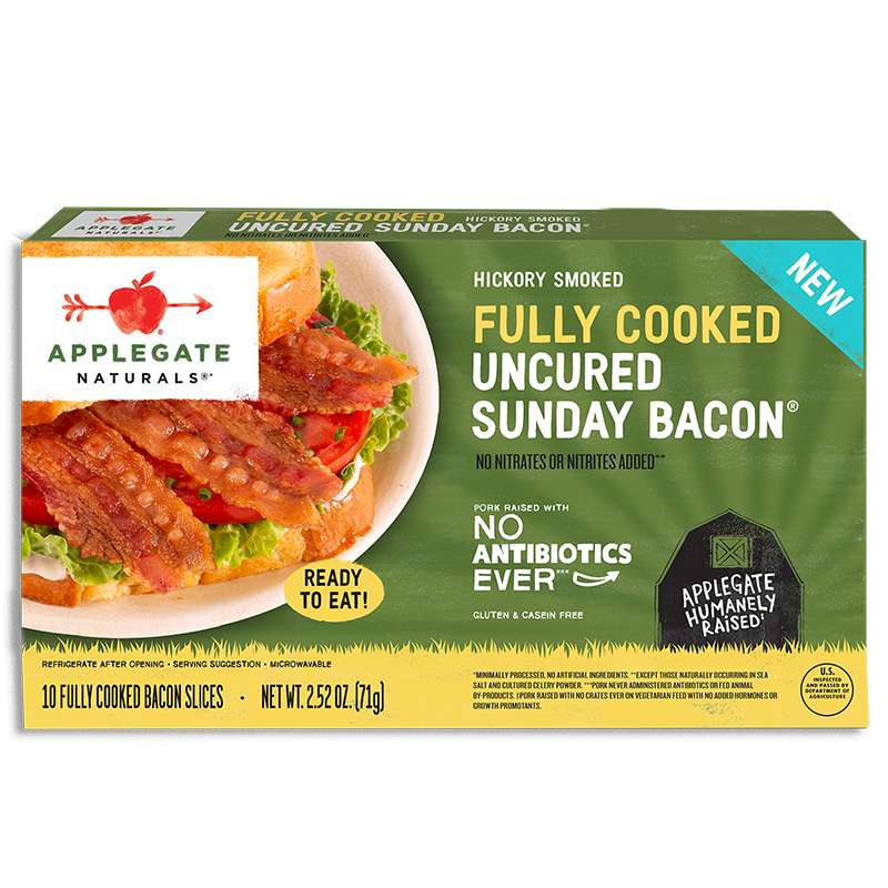 Products - Bacon - Applegate Naturals® Fully Cooked Sunday Bacon ...